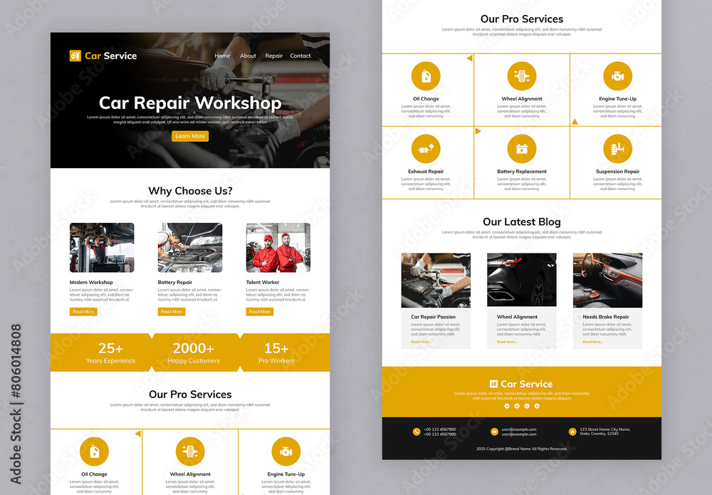 Car Repair Customer Service Email Newsletter Stock Template | Adobe Stock