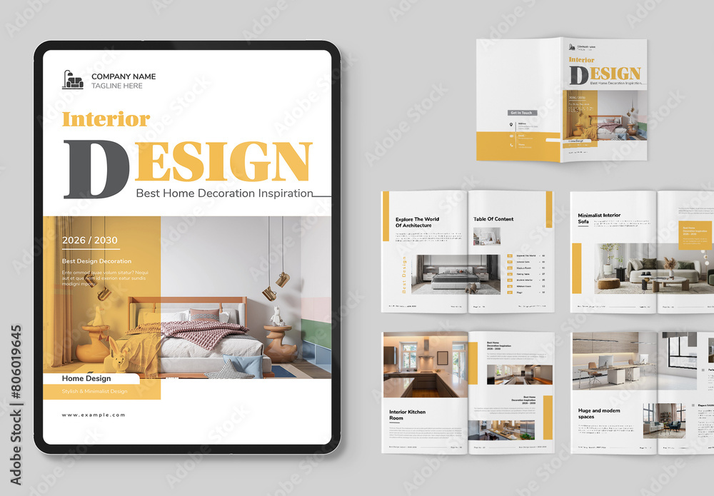 Interior Design Layout Brochure Template Stock Template | Adobe Stock