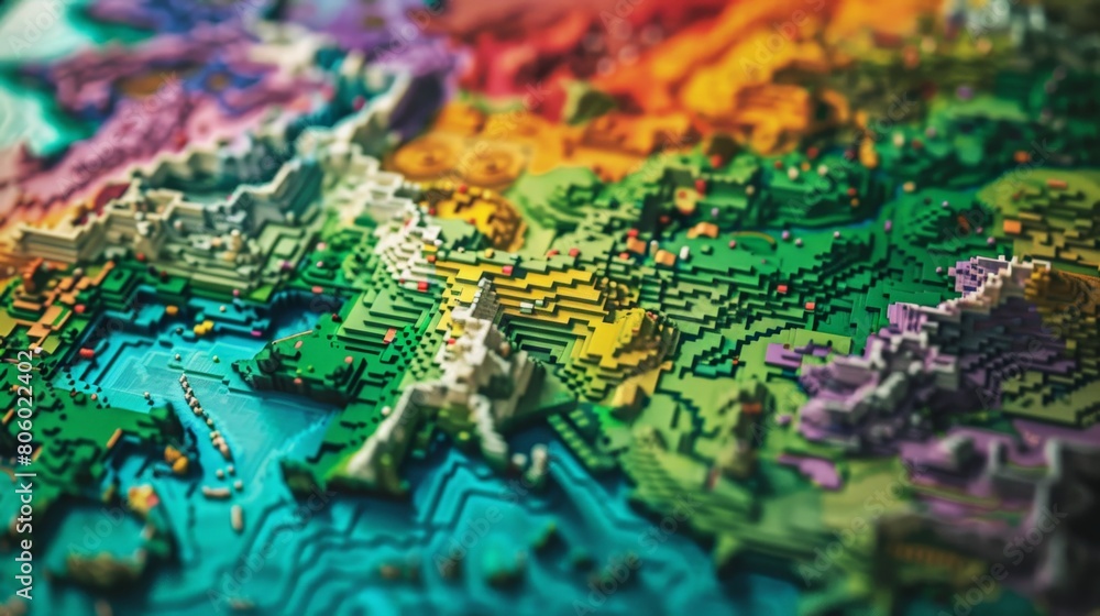 state map of America ,USA Showcase a larger-than-life, pixel art ...