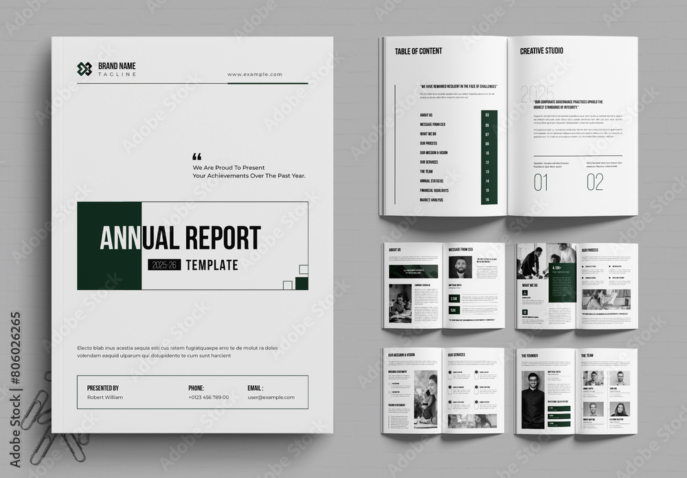 Annual Report Template Design Stock Template | Adobe Stock