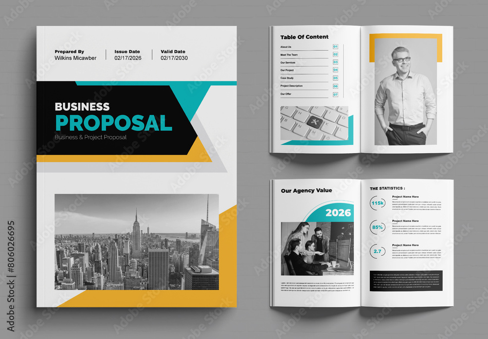 Business Proposal Template Design Layout Stock Template | Adobe Stock