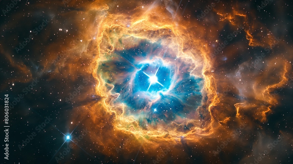 gradient background with circles and waves with abstract space deep ...