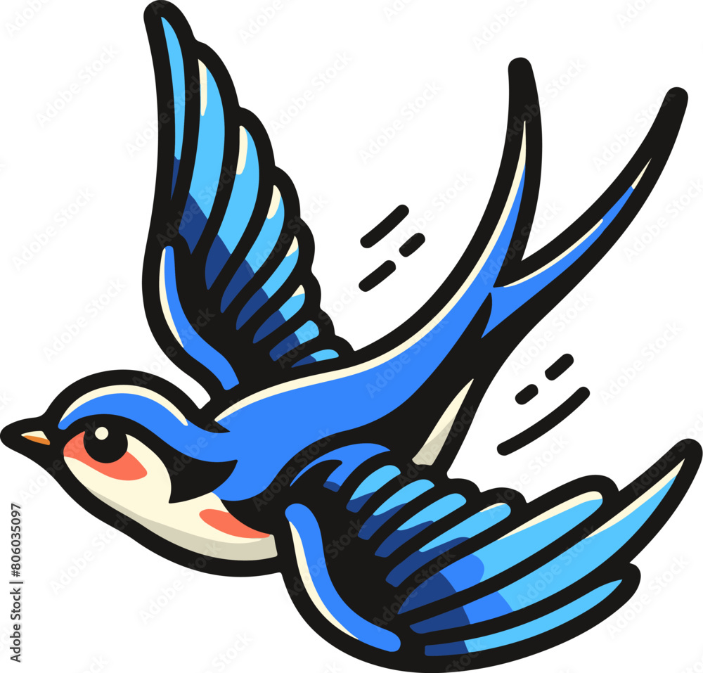 Blue Swallow Flying, Swallow tattoo, tattoo, swallow bird, bird in a ...