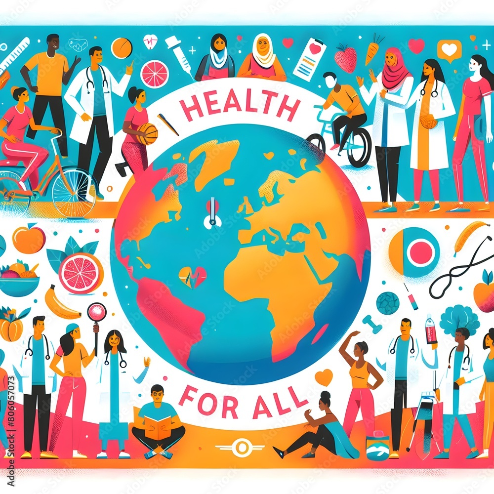 Healthy lifestyle concept. Vector flat cartoon illustration of people ...