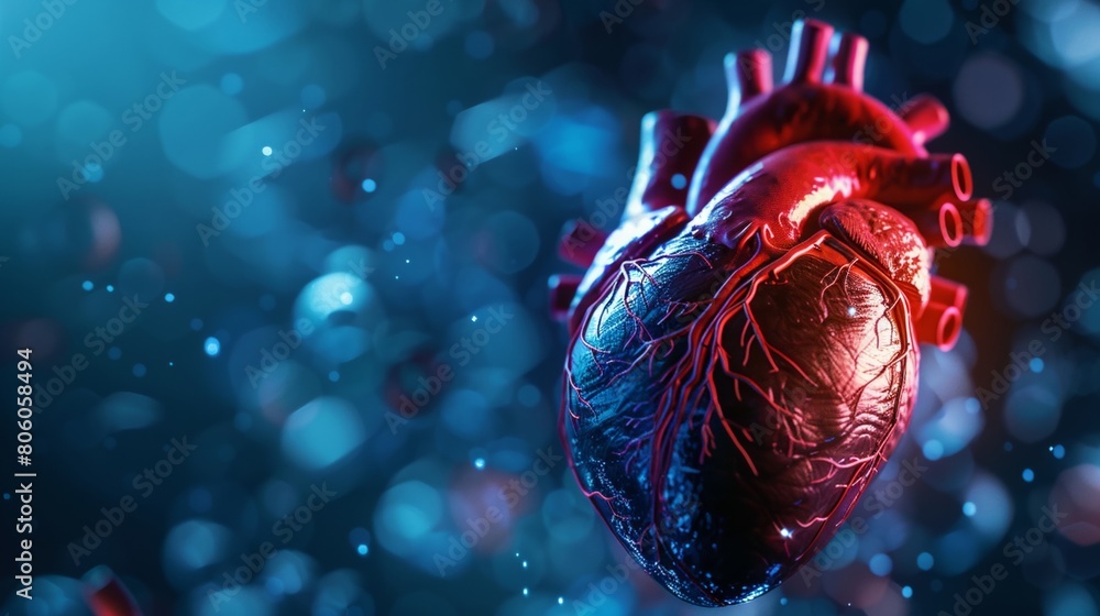 Realistic 3D simulation of a beating heart complete with arterial ...