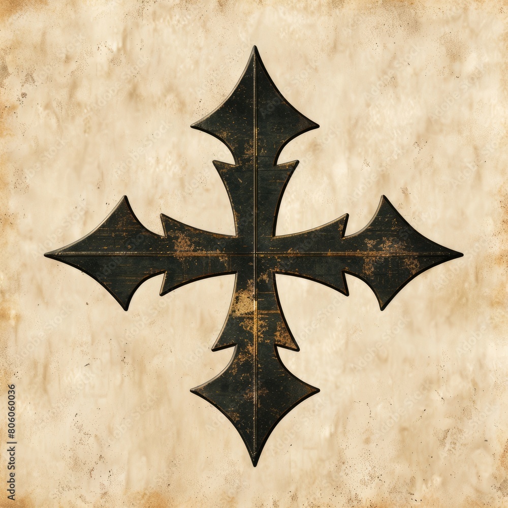 Ancient Crusader Cross Symbol. Iconic Design Illustration of Jerusalem ...