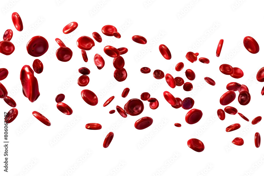 Red blood cells PNG blood vessels stream flow isolated on Transparent ...