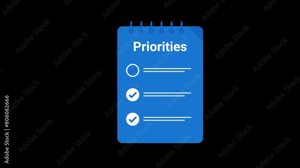 Priorities Clipboard Animation with transparent background Stock Video ...