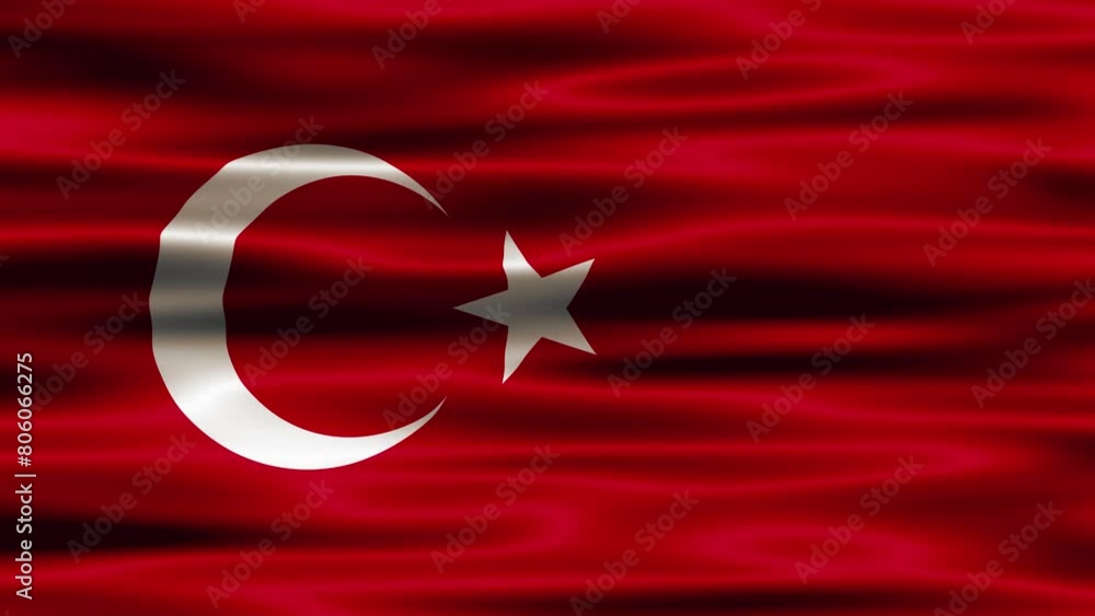Flag of Turkey waving on a loopable 4K animation. Turkey flag video ...