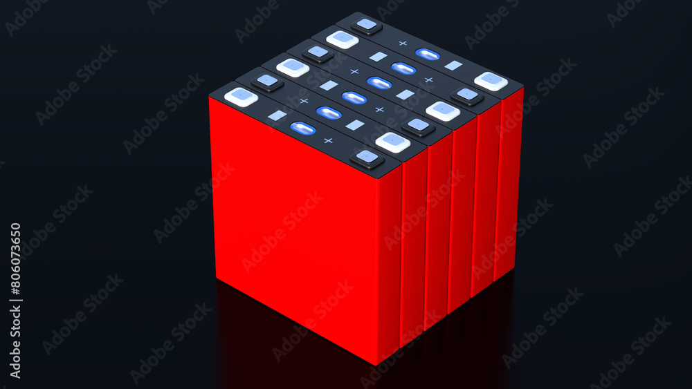 red NMC Prismatic battery modules for electric vehicles, mass ...
