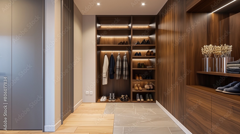 Customized door with a built-in shoe rack or storage cabinet for ...