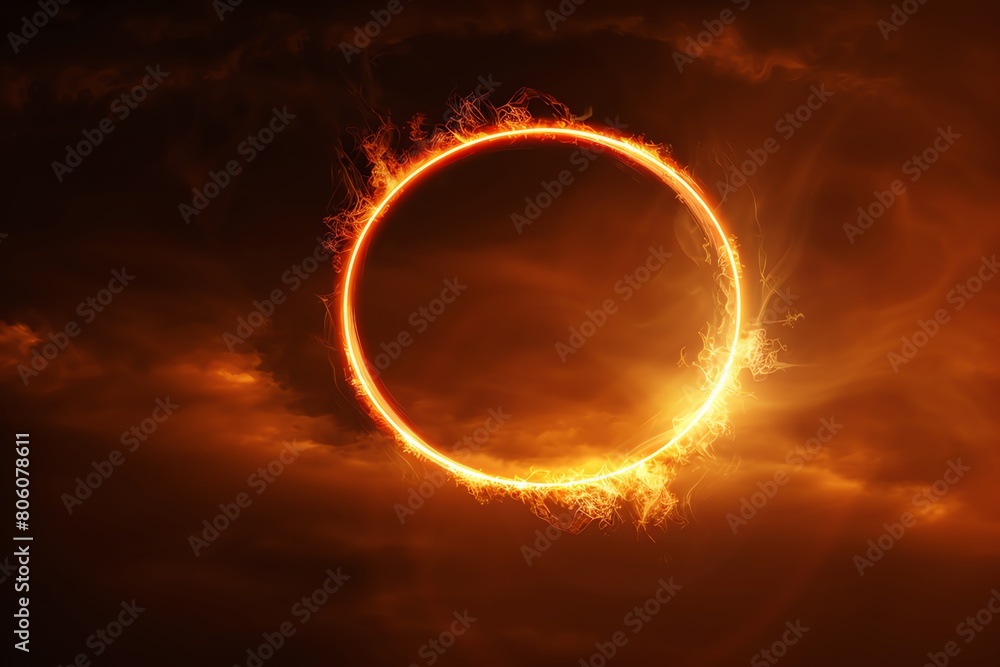 Realistic annular solar eclipse, ring of fire, highresolution Stock ...