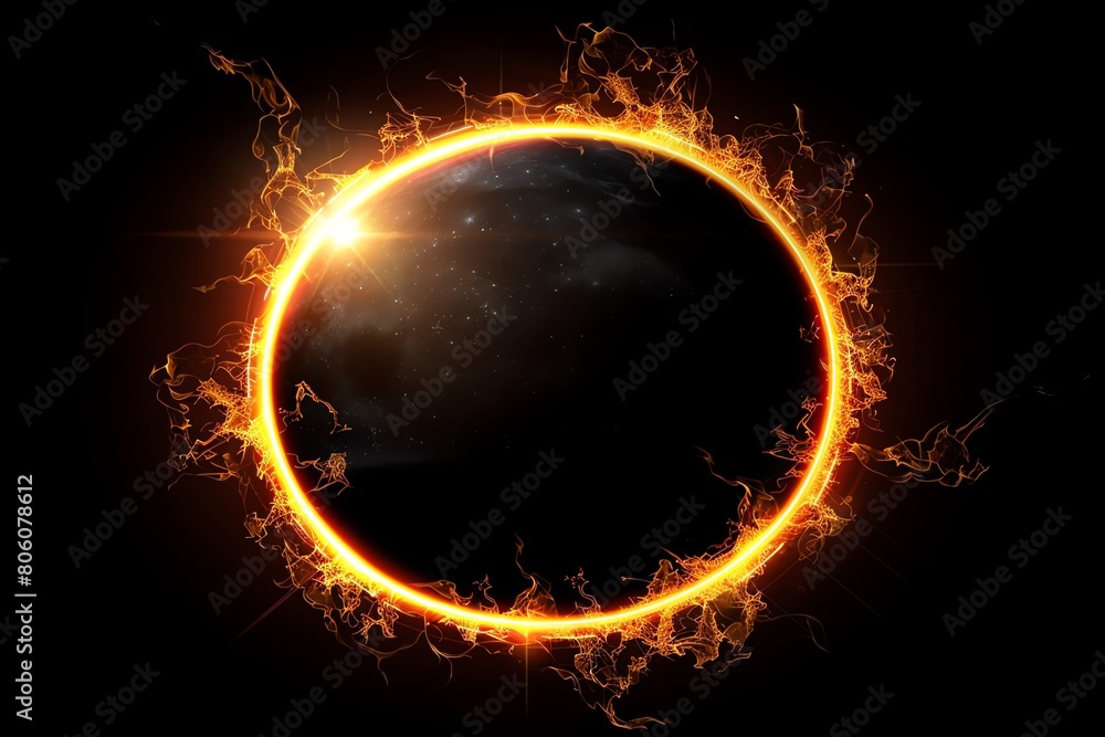 Realistic annular solar eclipse, ring of fire, highresolution Stock ...