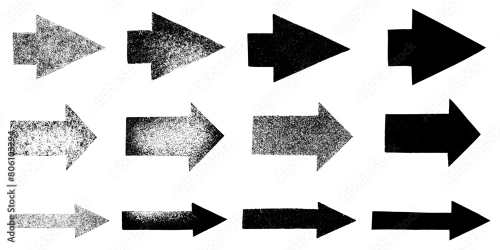 Collection Set of isolated realistic high resolution arrow direction ...