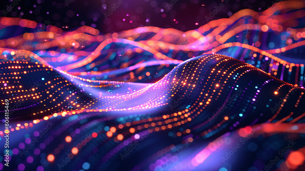 Abstract digital landscape with vibrant data streams. Futuristic textures in a dynamic digital ...