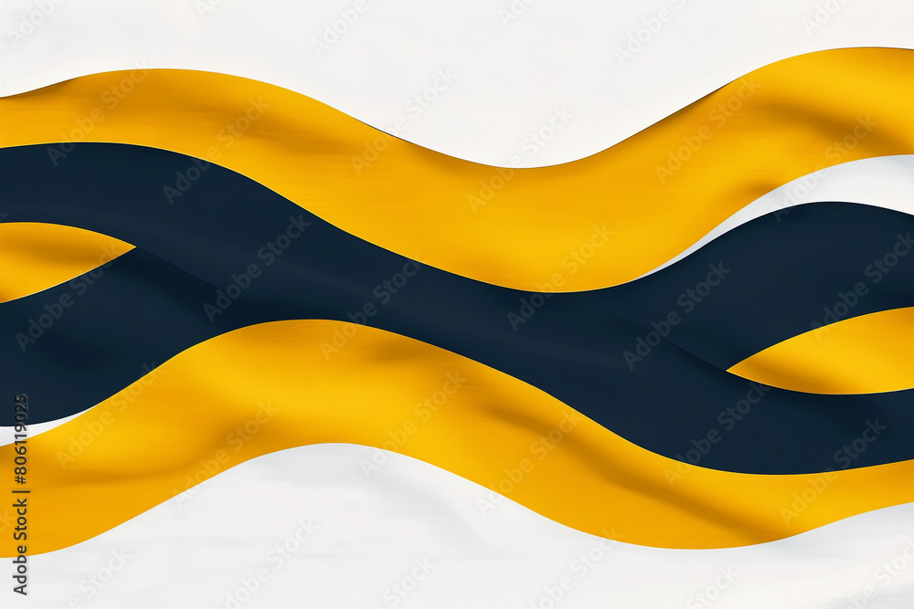 Rich matte navy and muted sunflower yellow tiddle waves on a solid ...