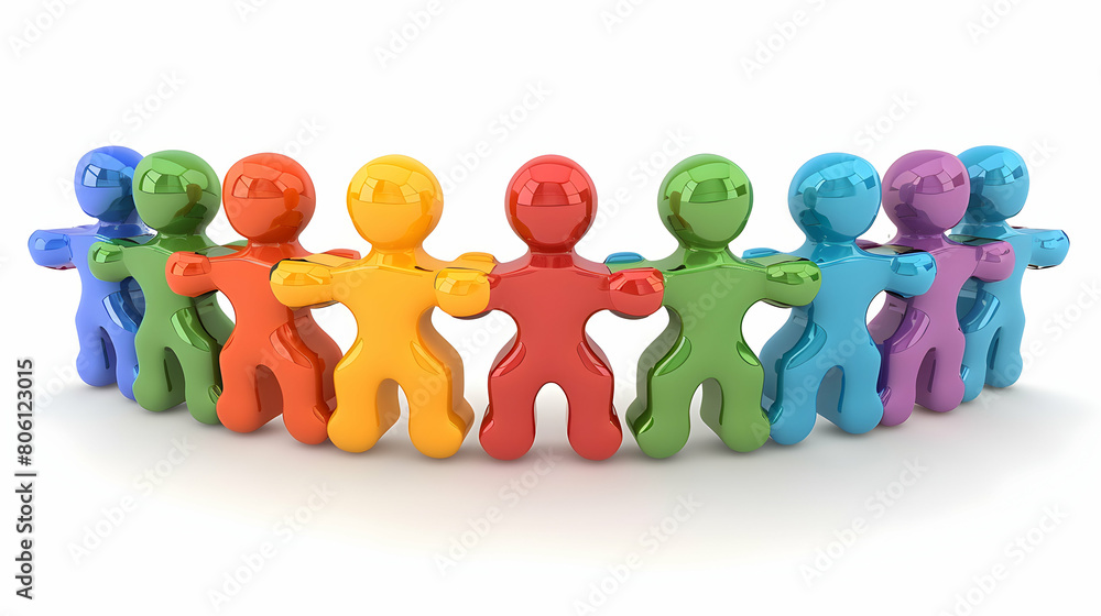 3D Cartoon Icon: Team Collaboration Symbol for Joint Efforts and ...