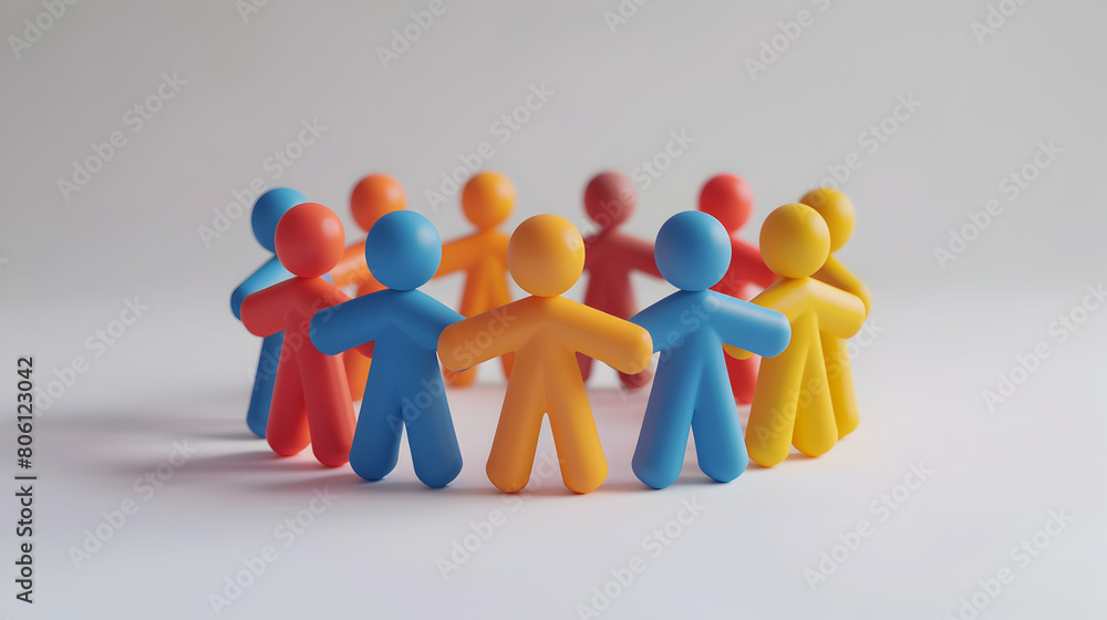 Cartoon 3D Icon: Teamwork and Collaboration Concept Symbol for ...