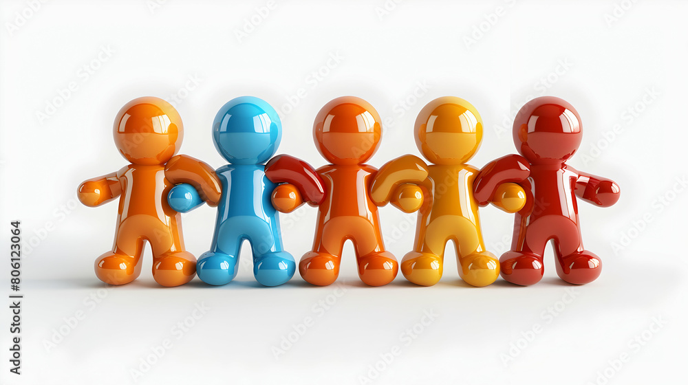 Cartoon 3D Icon Teamwork Concept Symbol representing collective efforts ...