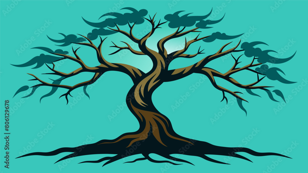 The tree of Forgiveness with its gnarled and twisted branches stands as ...