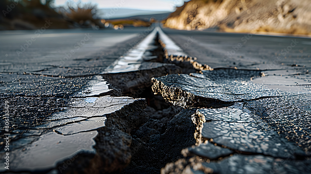 make a big asphalt road. and in the middle of it there was a large ...