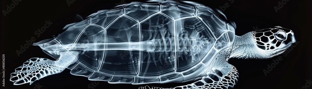 Xray Of A Turtle Shell Detailing Internal And External Structure Stock Illustration Adobe Stock