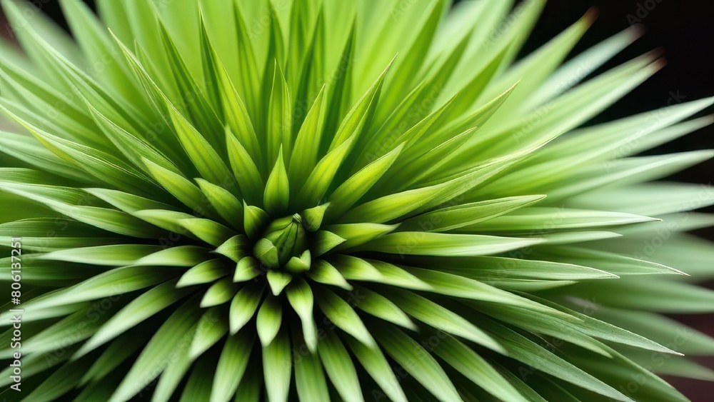 macro shot capturing the intricate details and vibrant green shades of ...