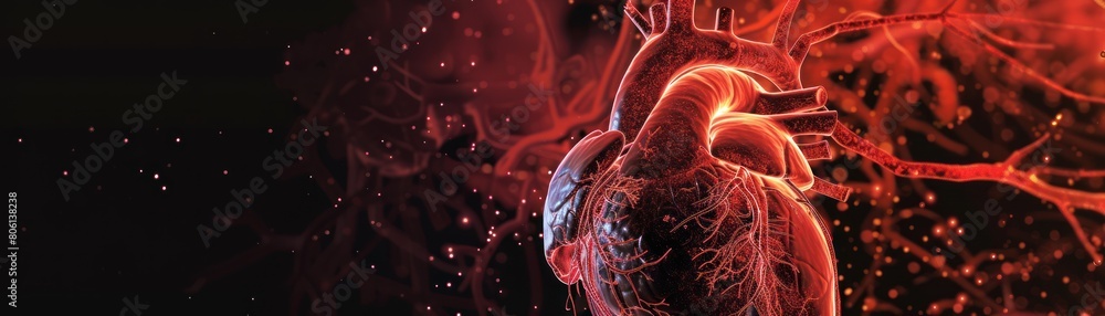 CT scan of a human heart showing chambers and major blood vessels ...