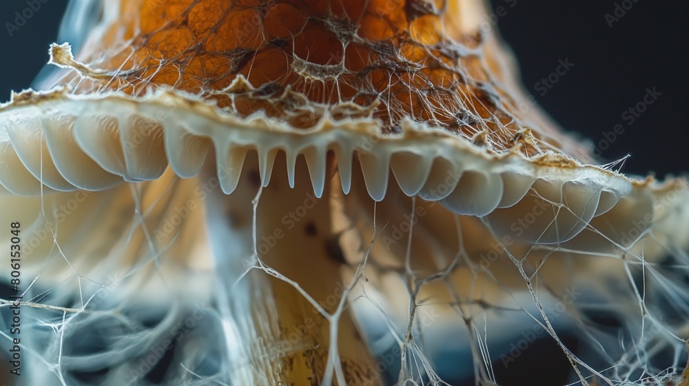 mushroom microscopic structure fully opened and ultra view Stock ...
