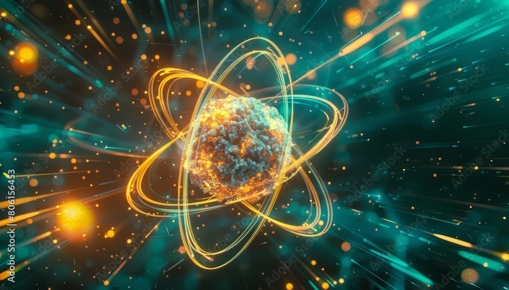 A physicist develops a novel theory in particle physics, illustrated by ...