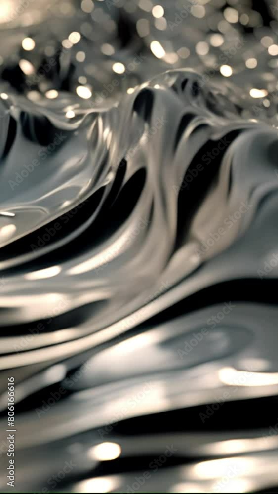 Silver liquid flowing abstract background. Seamless waving silver ...