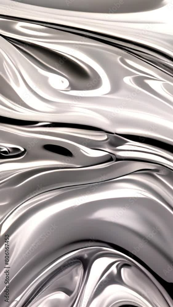 Silver liquid flowing abstract background. Seamless waving silver ...