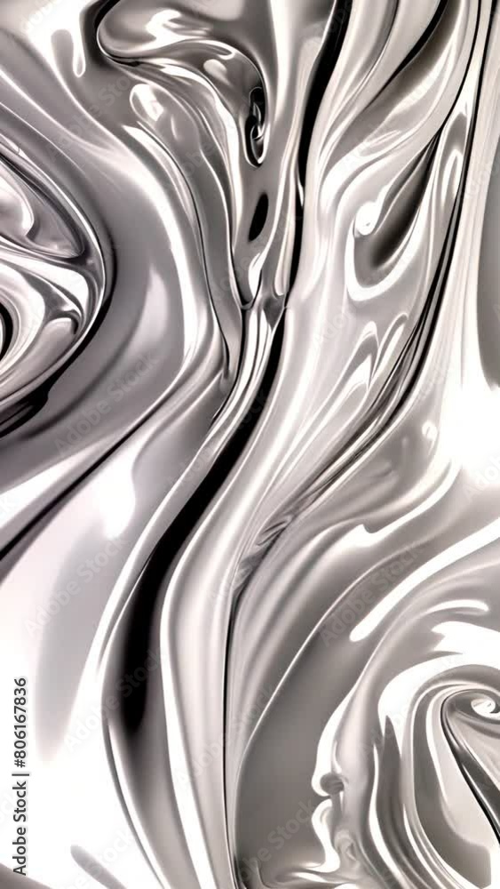 Silver liquid flowing abstract background. Seamless waving silver ...