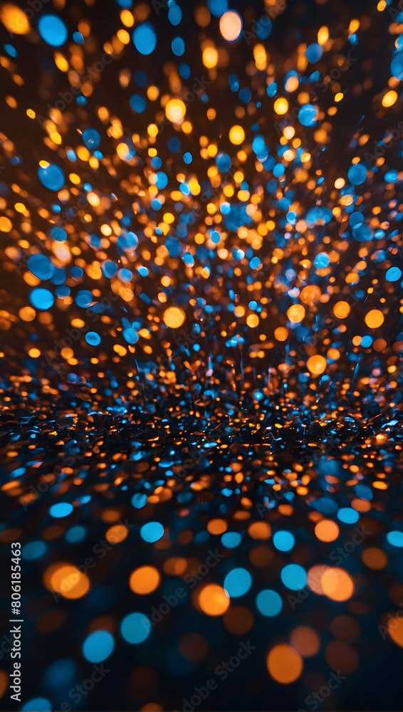 Dynamic display of radiant particles pulsating in sync with sound and ...