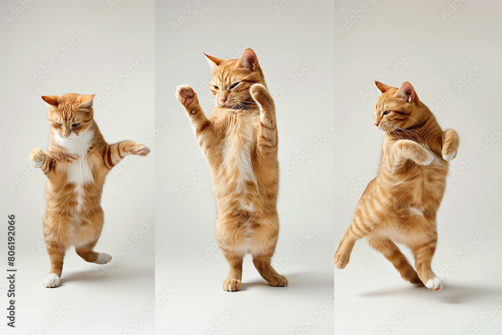 Cute cat having fun in front of white background, isolated image. Photo ...