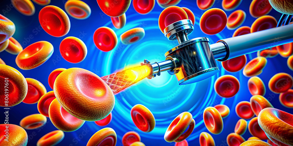 Artists impression of a medical nanotechnology robot probe using light ...
