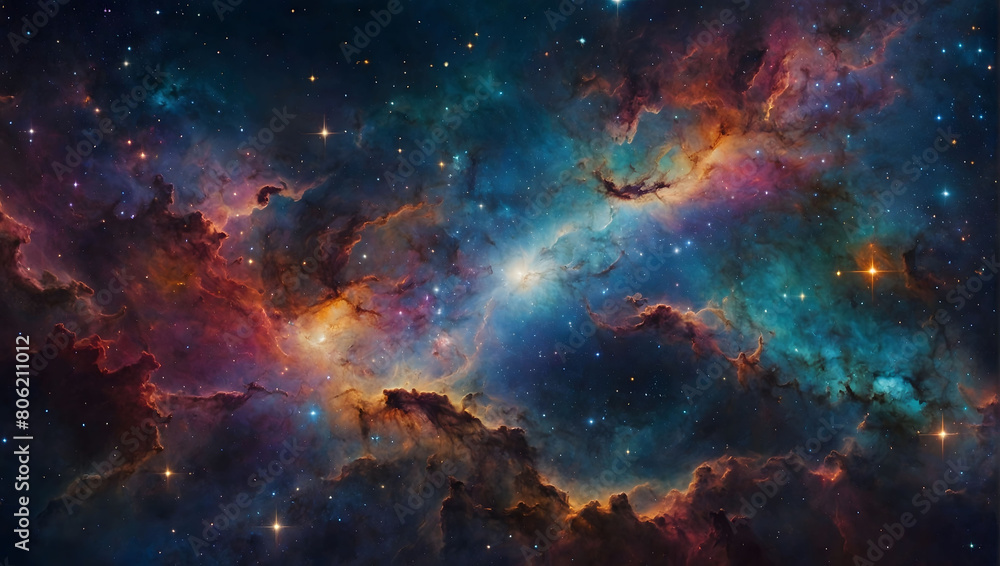 Spectacular cosmic vista filled with a kaleidoscope of colors ...