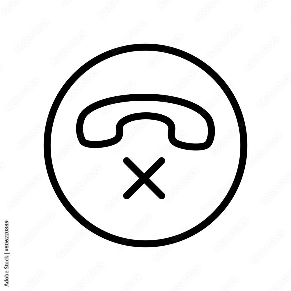 Decline phone call outline icon. Reject feature. Ending conversation ...