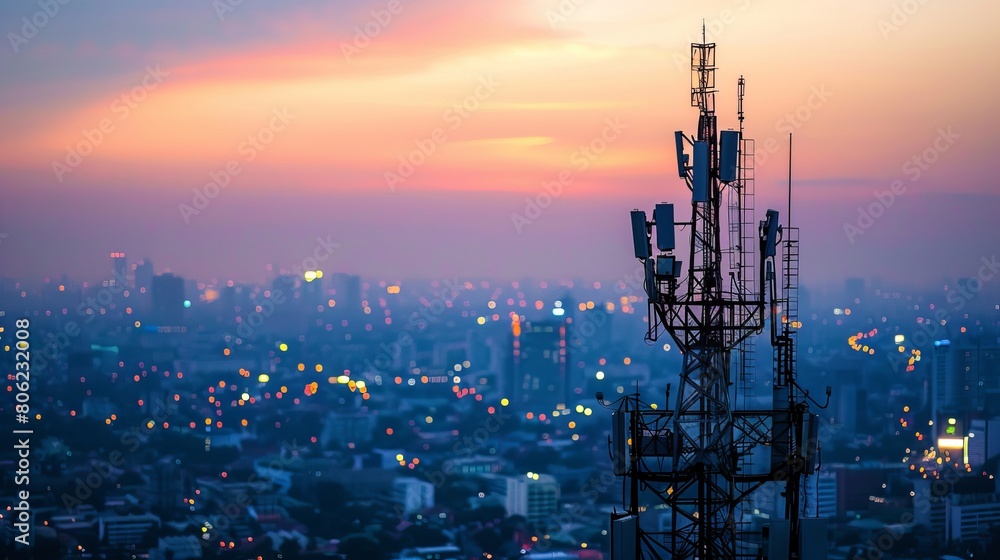 Integrating antenna communication technology with a city background to ...