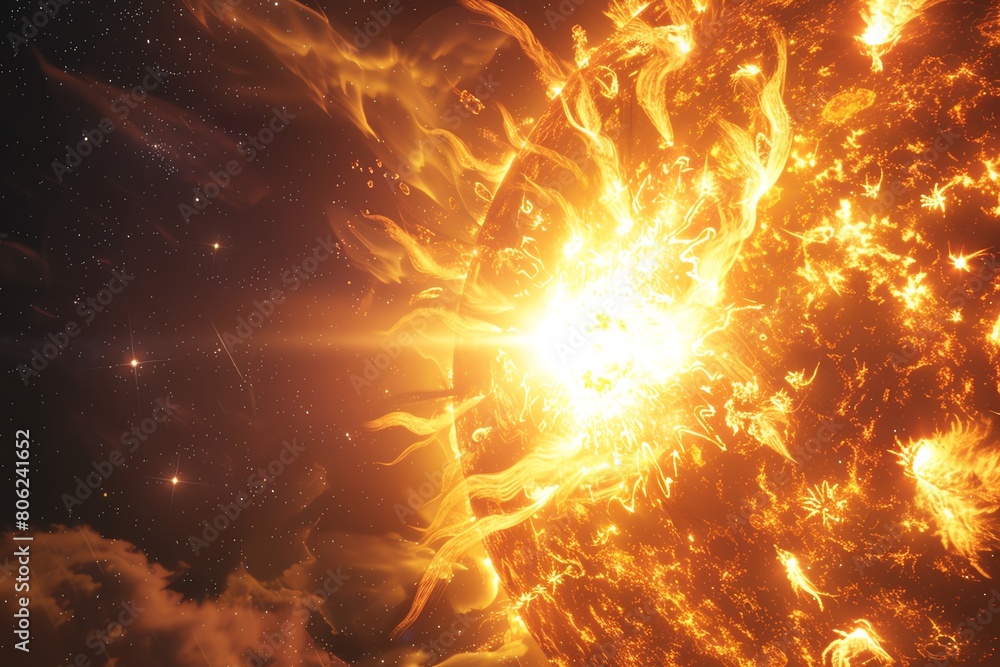Realistic 4K solar storm, detailed flares and coronal mass ejections ...