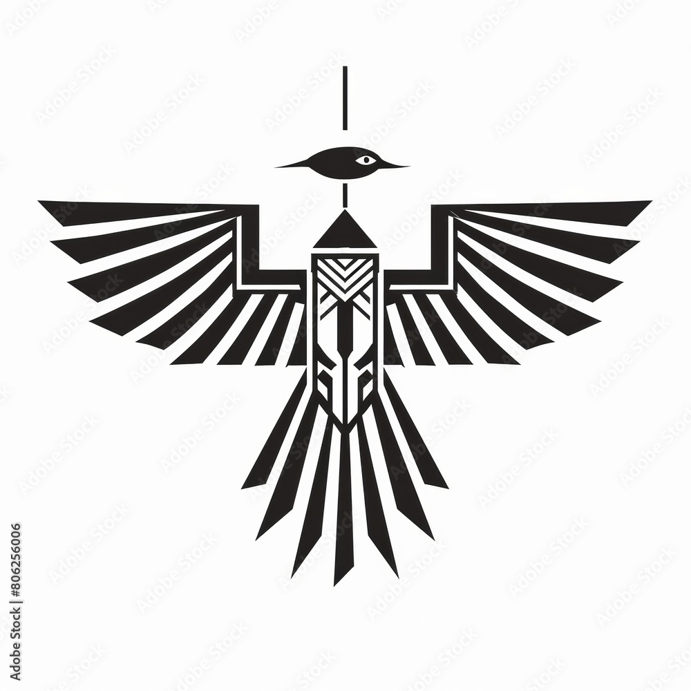 Symmetrical Tribal Bird with Extended Wings: An Iconic Tattoo Design ...
