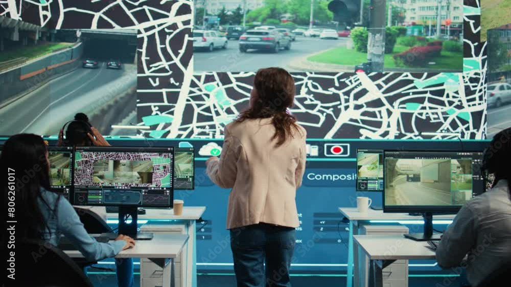 Manager supervising diverse employees operators in delivery call center ...