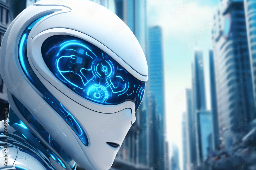 gynoid, a humanoid female android hybrid robot with a female face in a ...