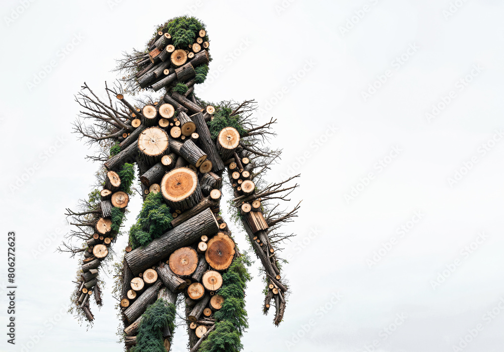 Deforestation Devastation Human Silhouette Amidst Environmental ...