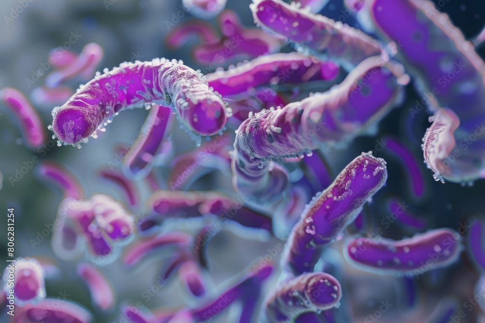 Prokaryotic microorganism, parasite bacteria, bacillus or bacterium ...