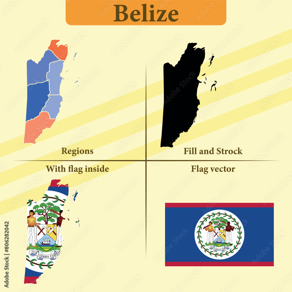 political map vector states and lines and full with vector flag and ...
