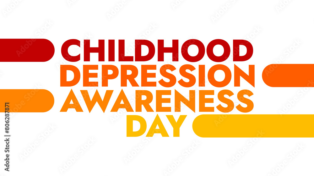 Childhood Depression Awareness Day colorful text typography on banner ...