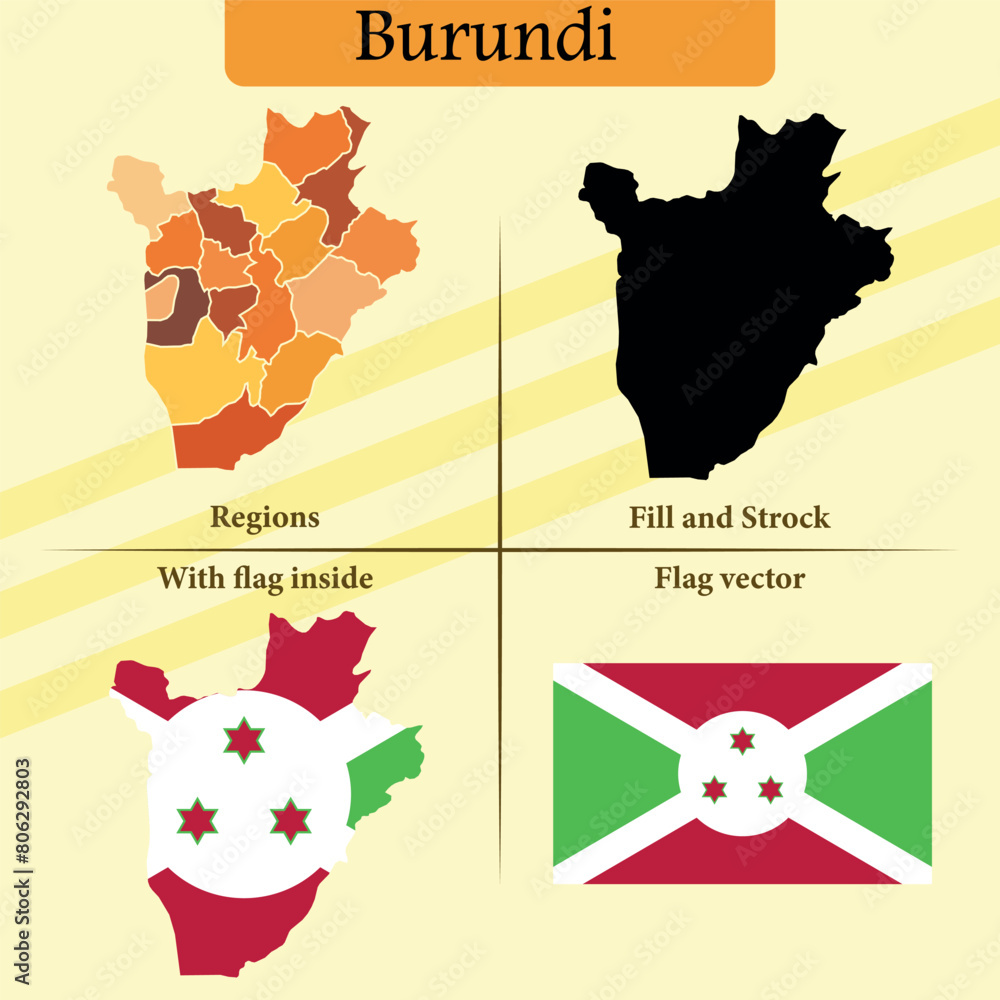 political map vector states and lines and full with vector flag and ...