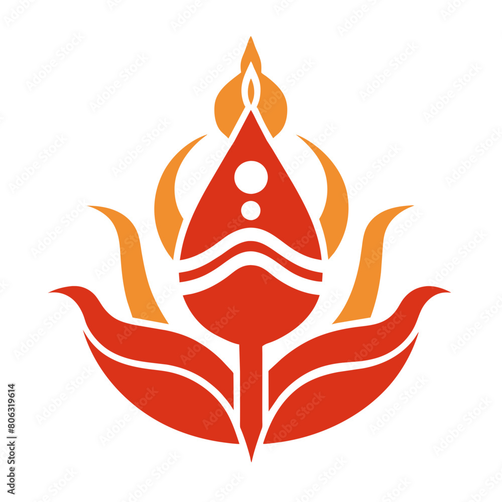 Hindu logo design vector art illustration Stock Vector | Adobe Stock