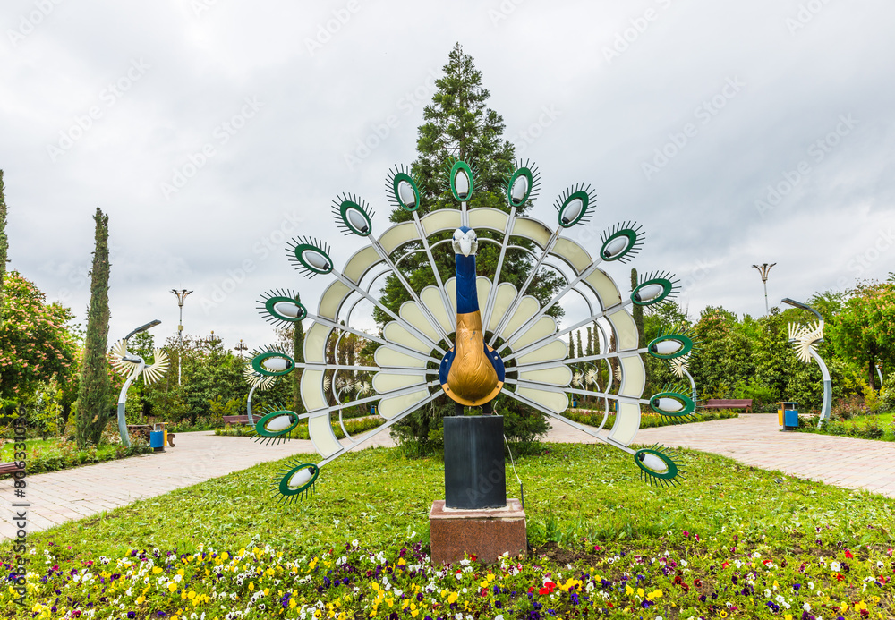 Dushanbe, Tajikistan - May 01, 2024: Rudaki Park located at the heart ...